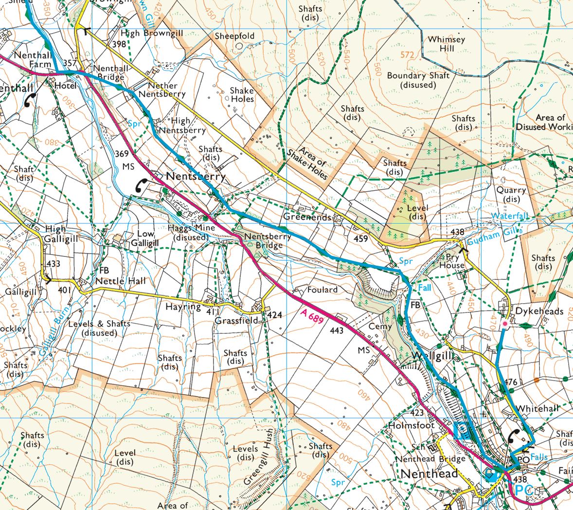 Nenthead to / from Alston - Map - Isaac's Tea Trail